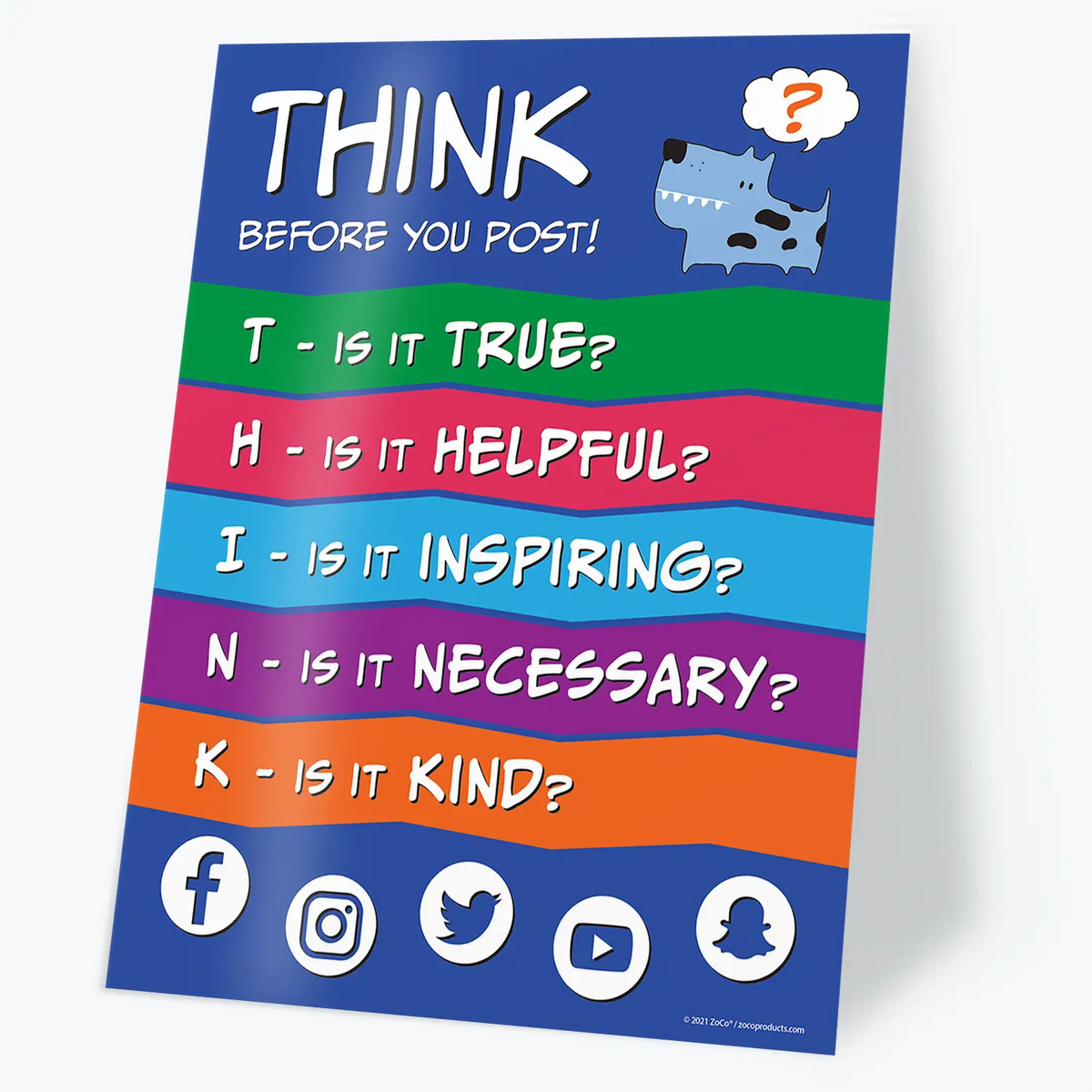 THINK Before You Post Poster — Laminated — ZoCo Products