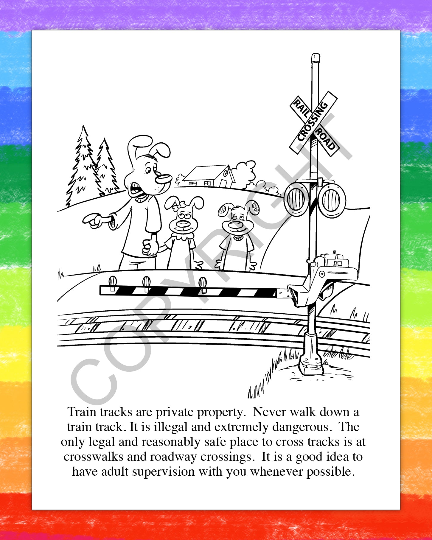 Railroad Safety - Kids Coloring & Activity Books - 8" x 10.5" — ZoCo ...