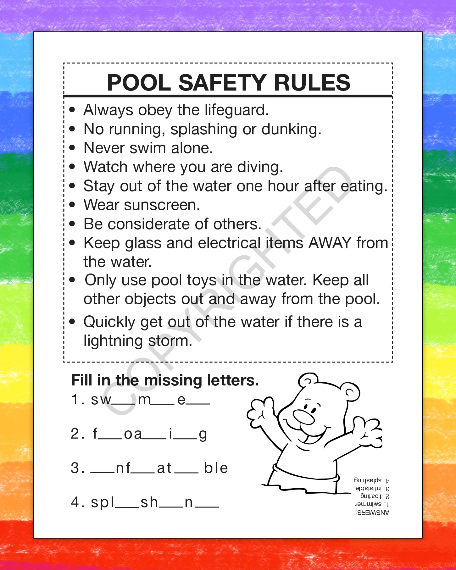 Pool Safety Custom Coloring & Activity Books — ZoCo Products