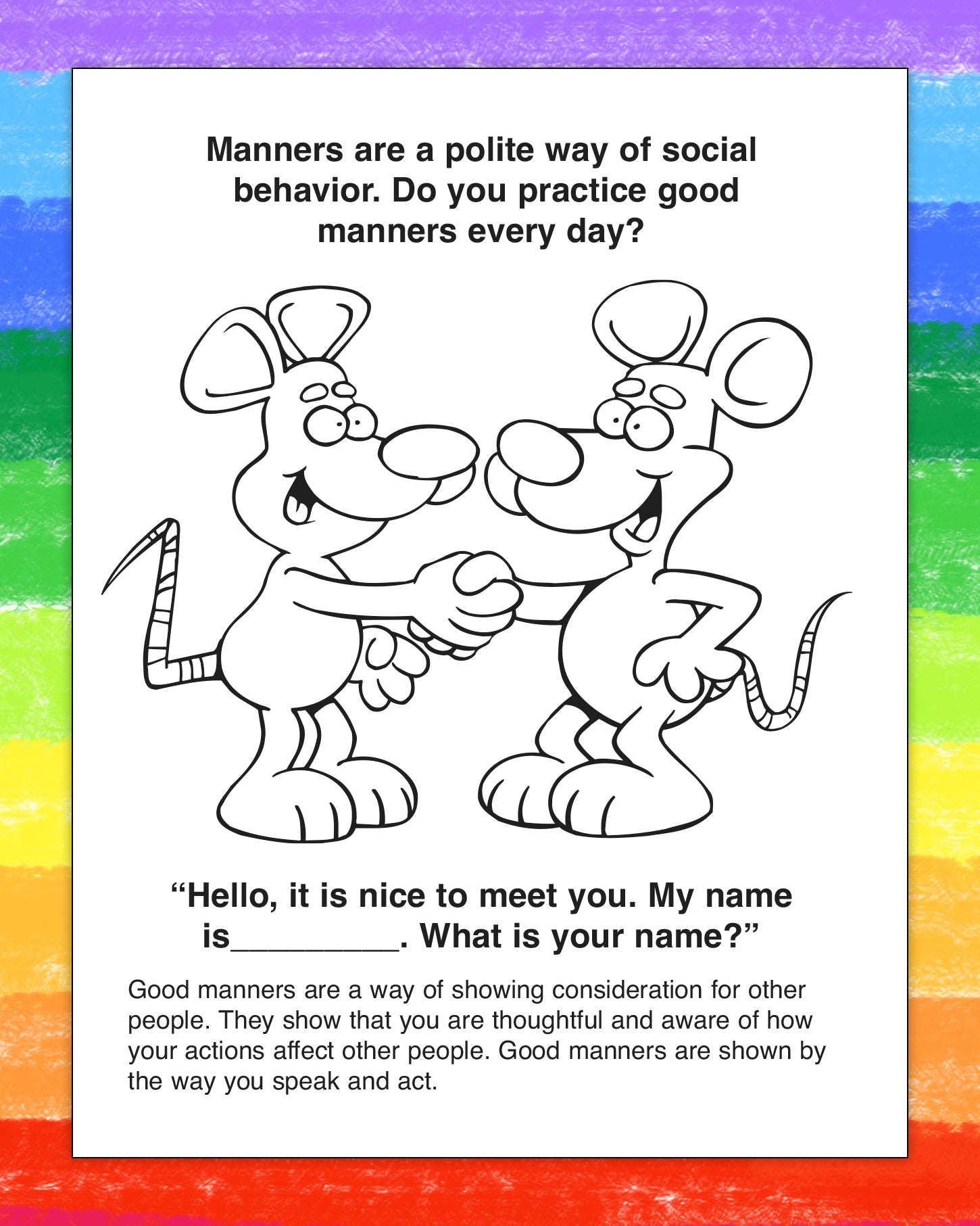 Good Manners Coloring Books for Kids — ZoCo Products