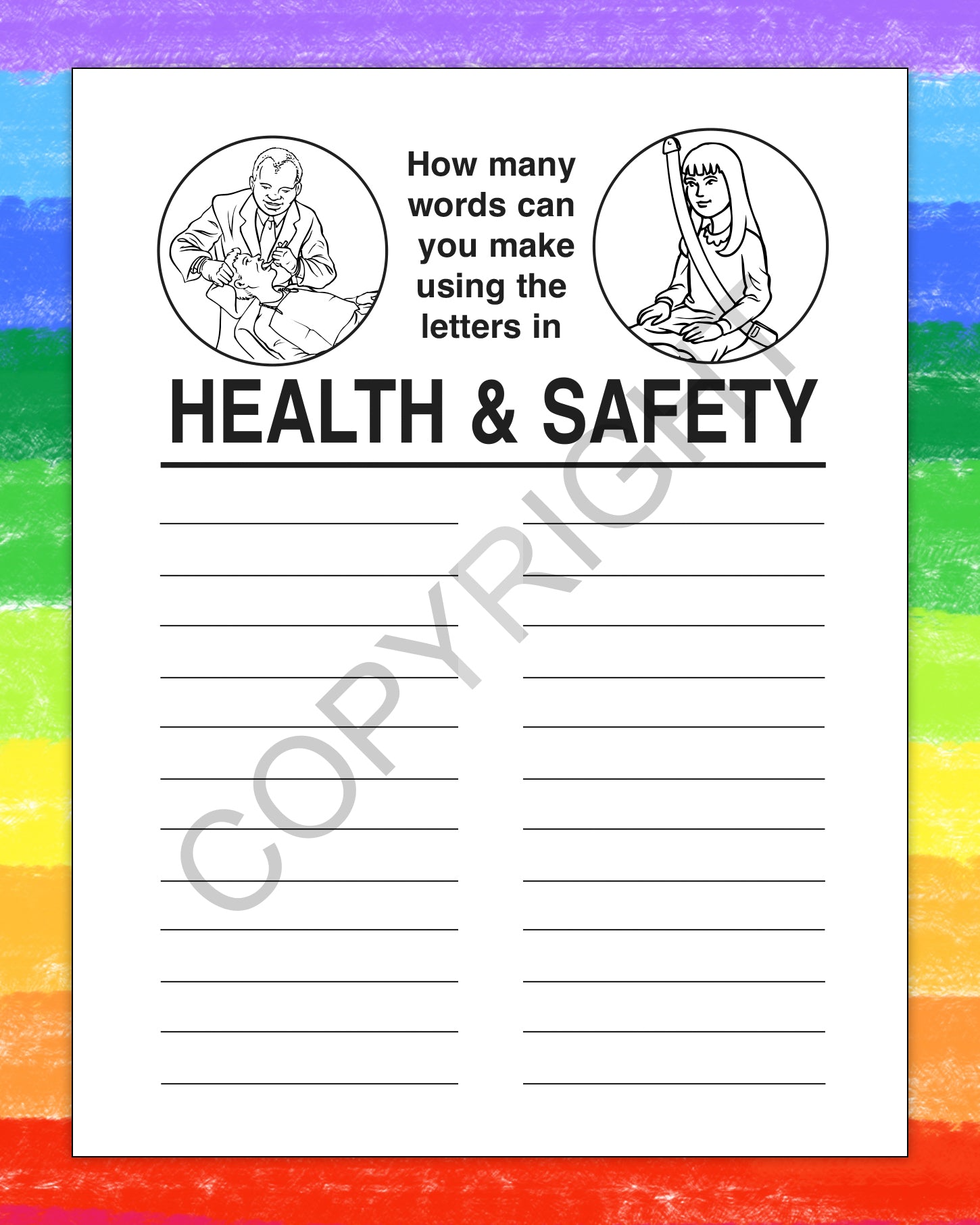 A Guide to Health and Safety - Kids Coloring & Activity Books - 8" x 1 ...