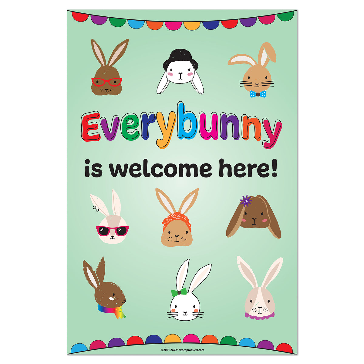 Everyone is Welcome Here Preschool Poster - Laminated — ZoCo Products
