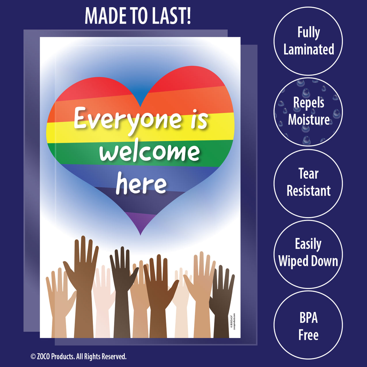 Everyone is Welcome Here Poster - Diversity Poster — ZoCo Products