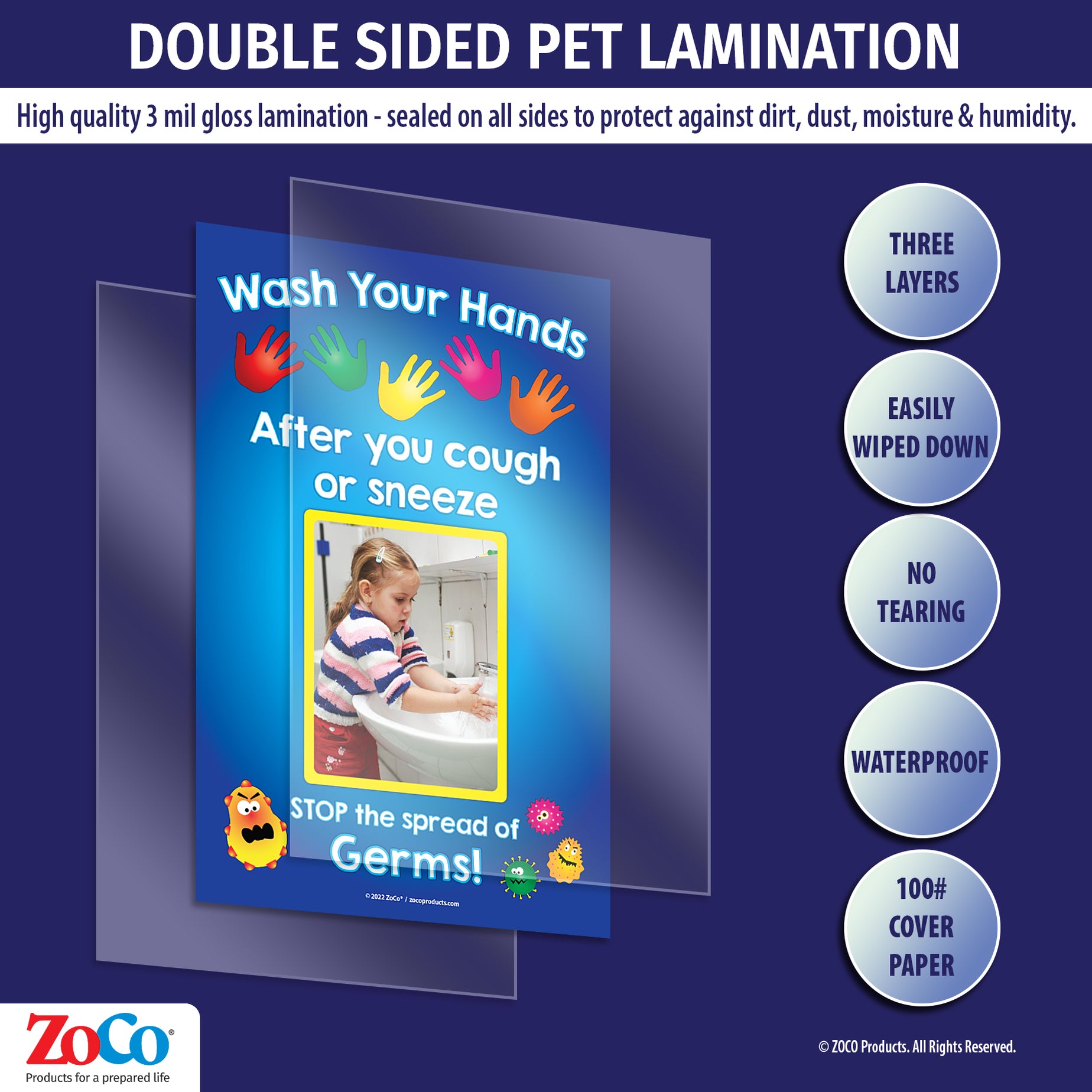 Hand Washing for Kids Classroom Poster - 12"x18" - Laminated — ZoCo ...