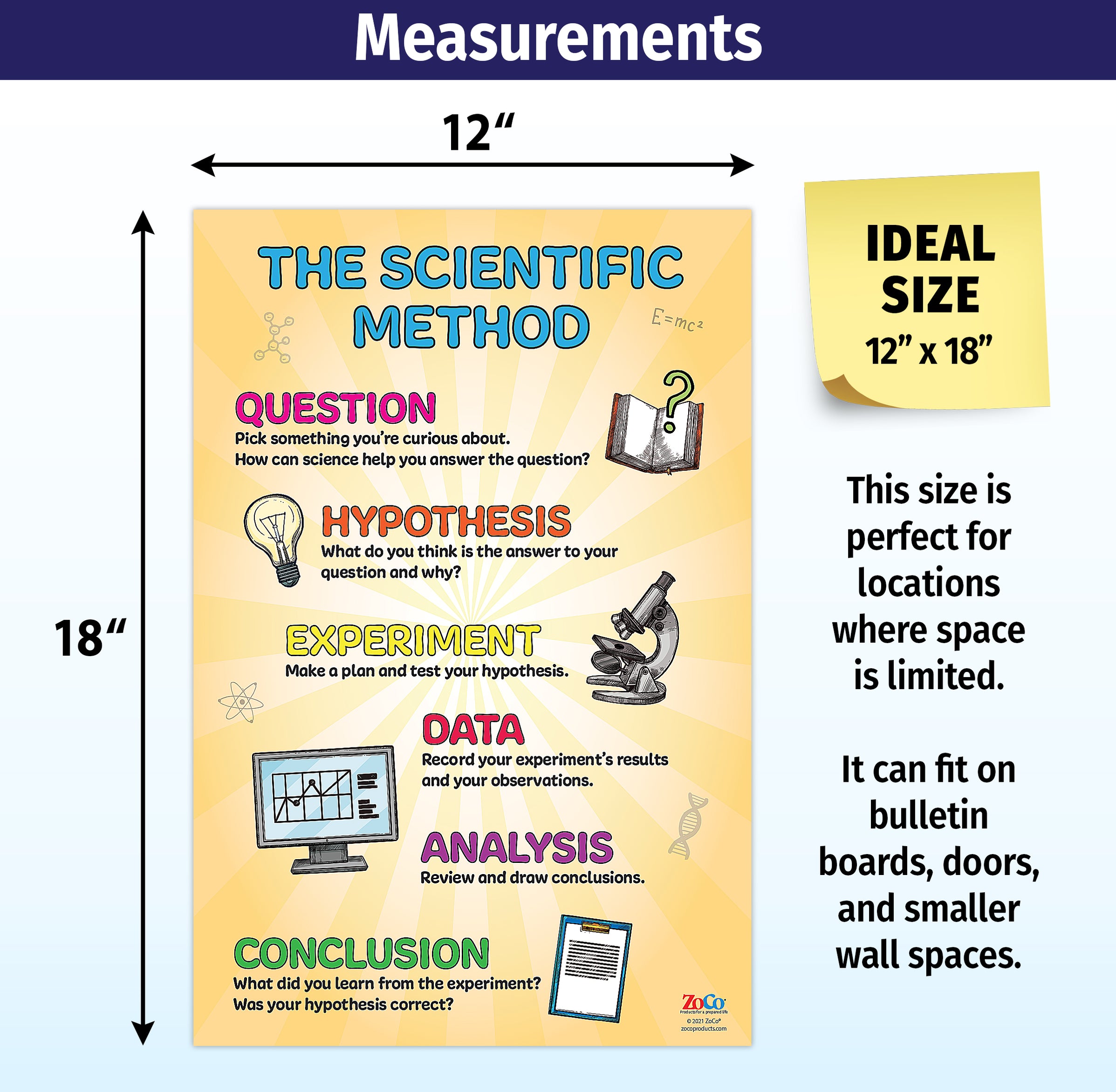 Scientific Method Poster - 12"x18" - Laminated — ZoCo Products