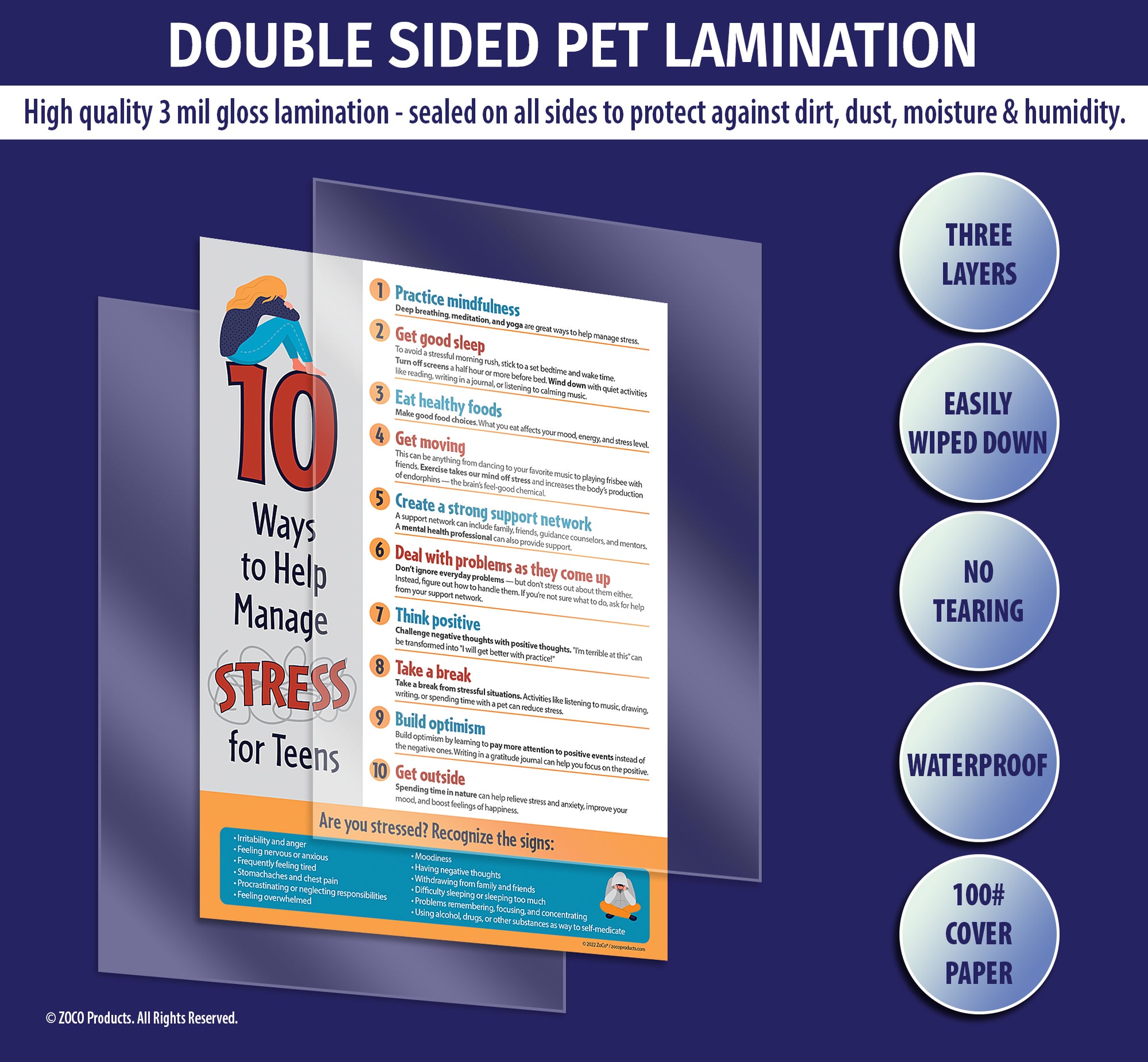 10 Ways to Manage Stress for Teens Poster — ZoCo Products