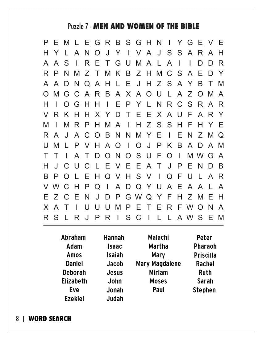 Large Print Bible, Religious Themed Word Search Puzzle Books — ZoCo ...