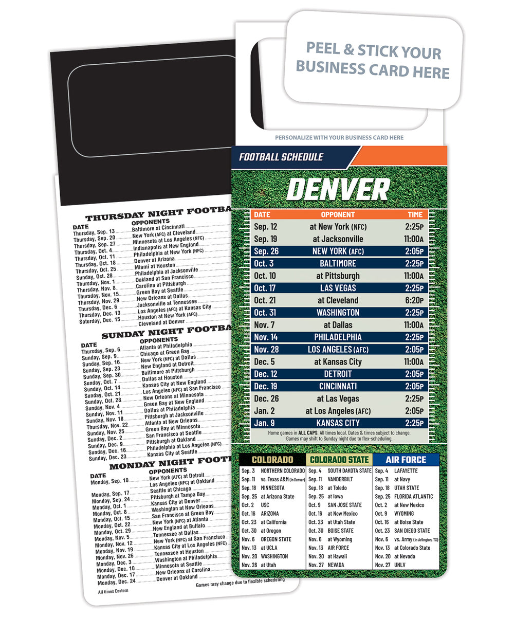 DENVER 2024 Sports Schedule Promotional Magnets — ZoCo Products