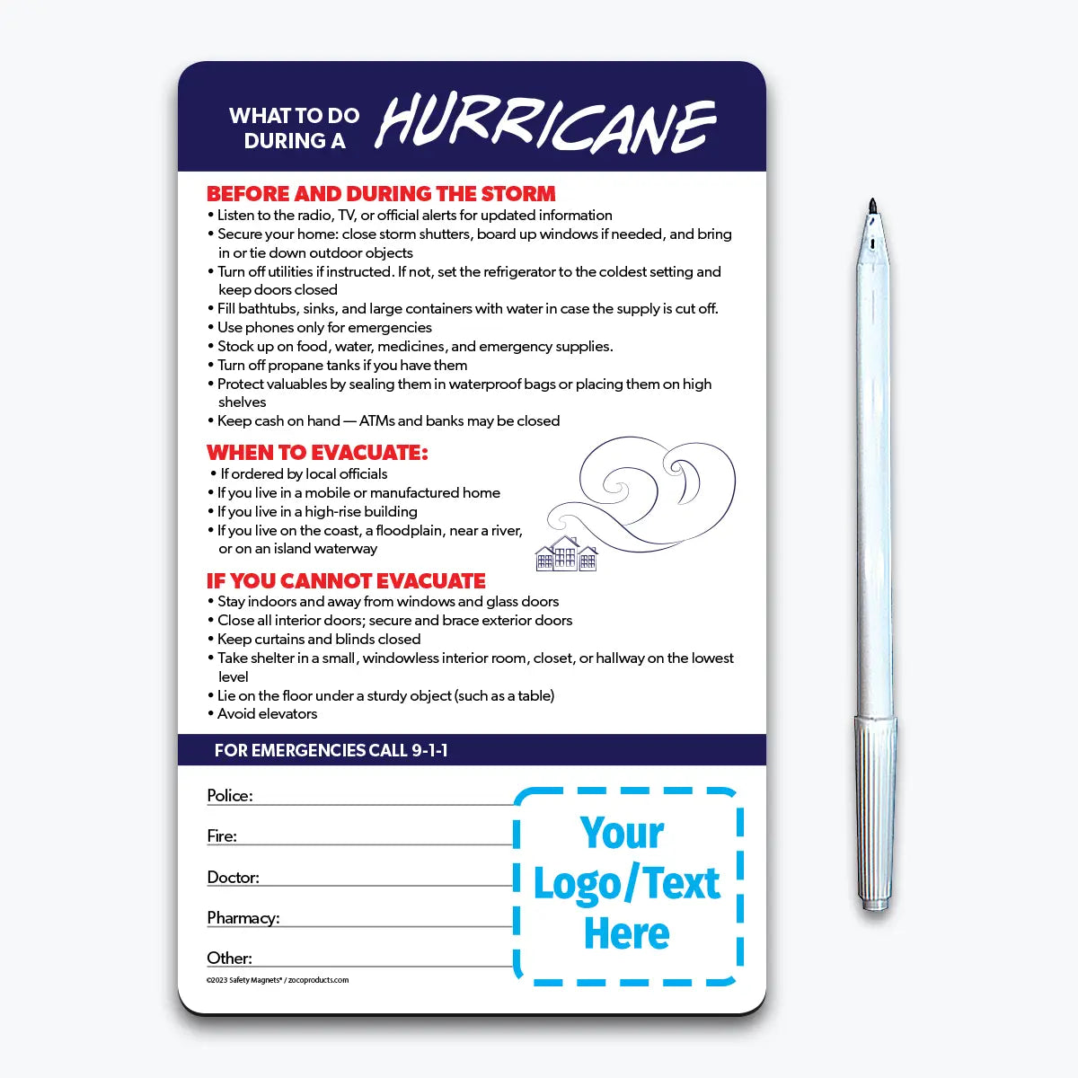Hurricane Safety - Fridge Magnet - Custom Safety Magnets® — ZoCo Products