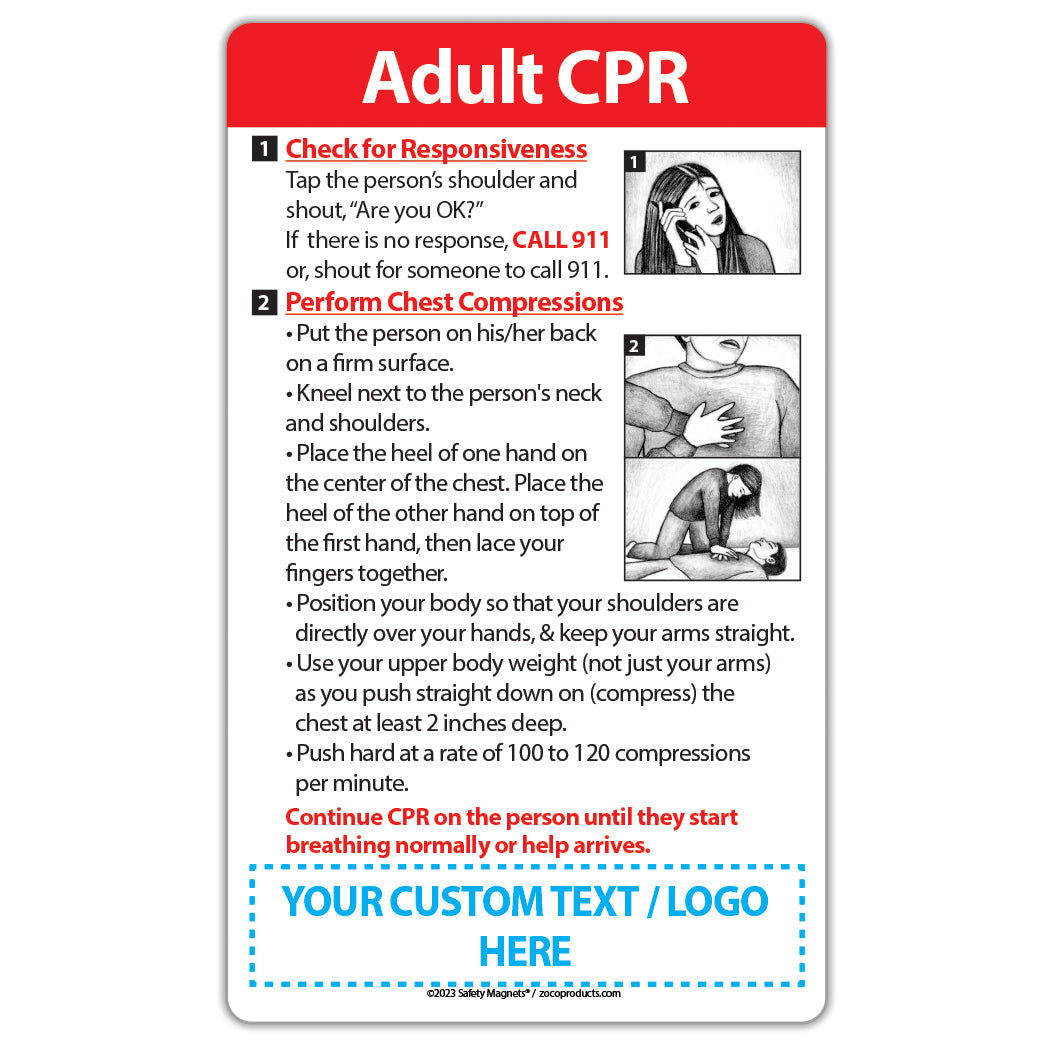 Adult CPR Custom Fridge Magnets - Add your info FREE — ZoCo Products