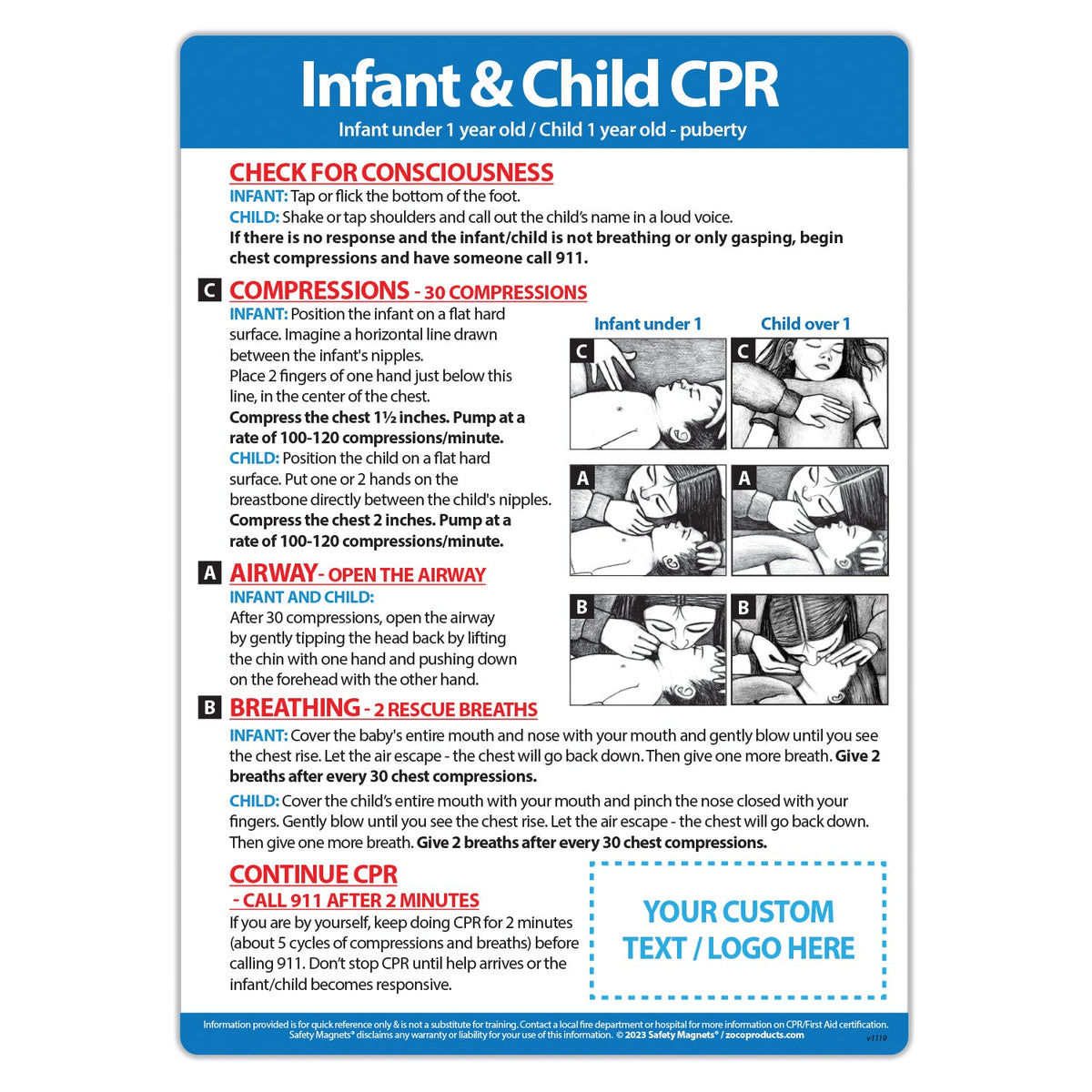 Infant and Child CPR Magnets - Add Your Imprint — ZoCo Products