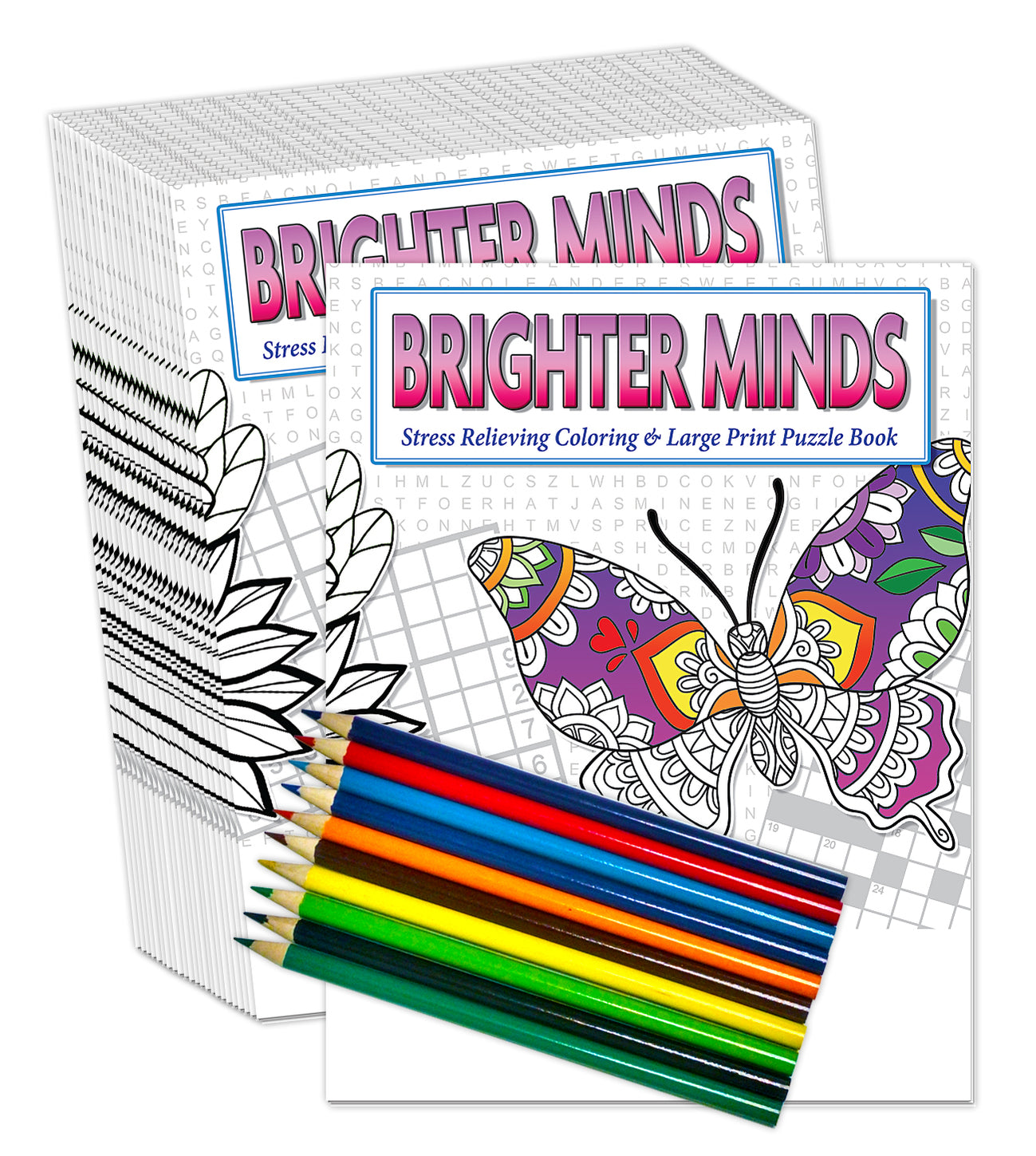 Adult Coloring & Large Print Puzzle Book Combo - 25 Pack — ZoCo Products