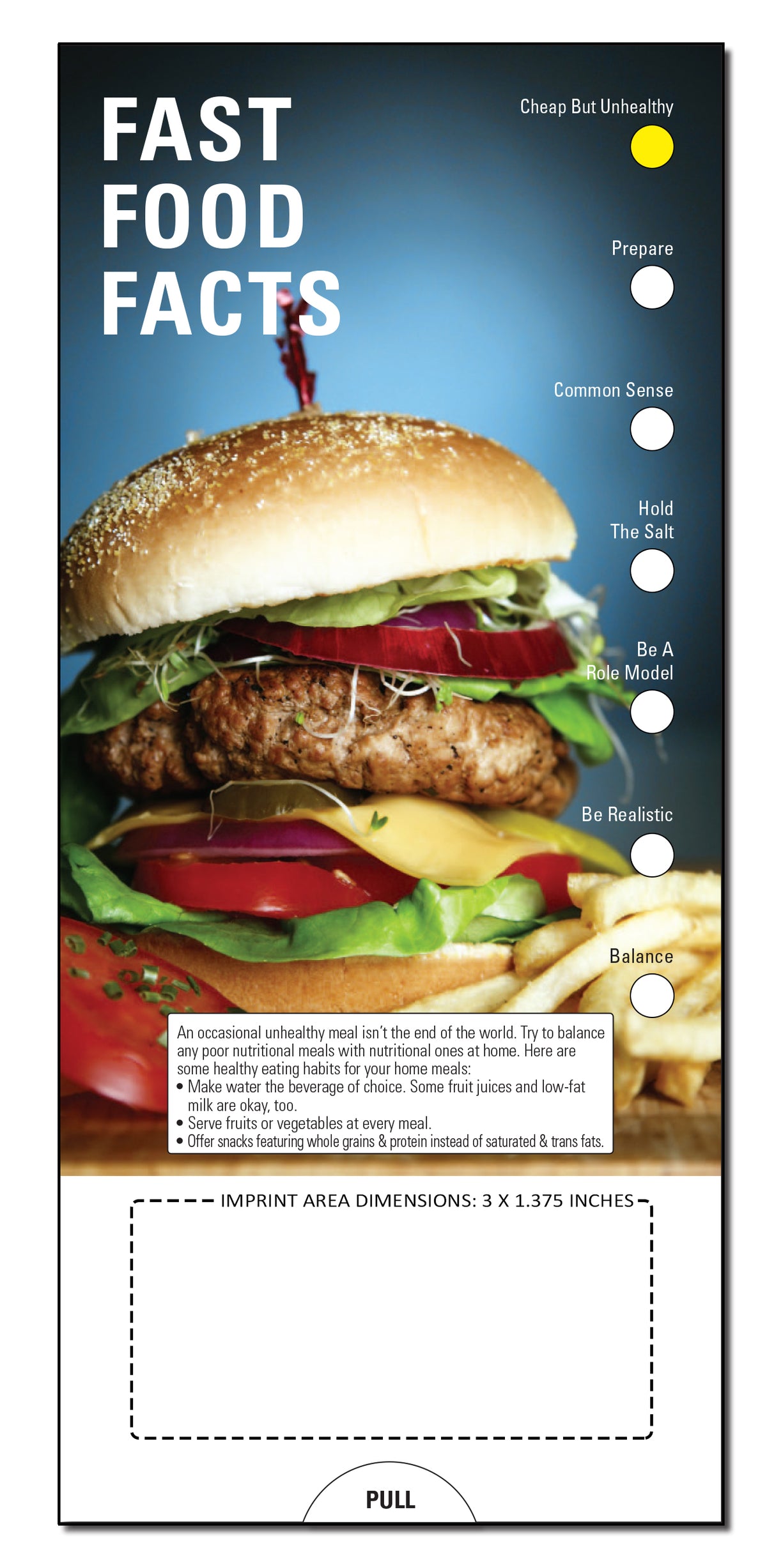 Fast Food Facts Slide Charts - Add Your Imprint on 250+ — ZoCo Products