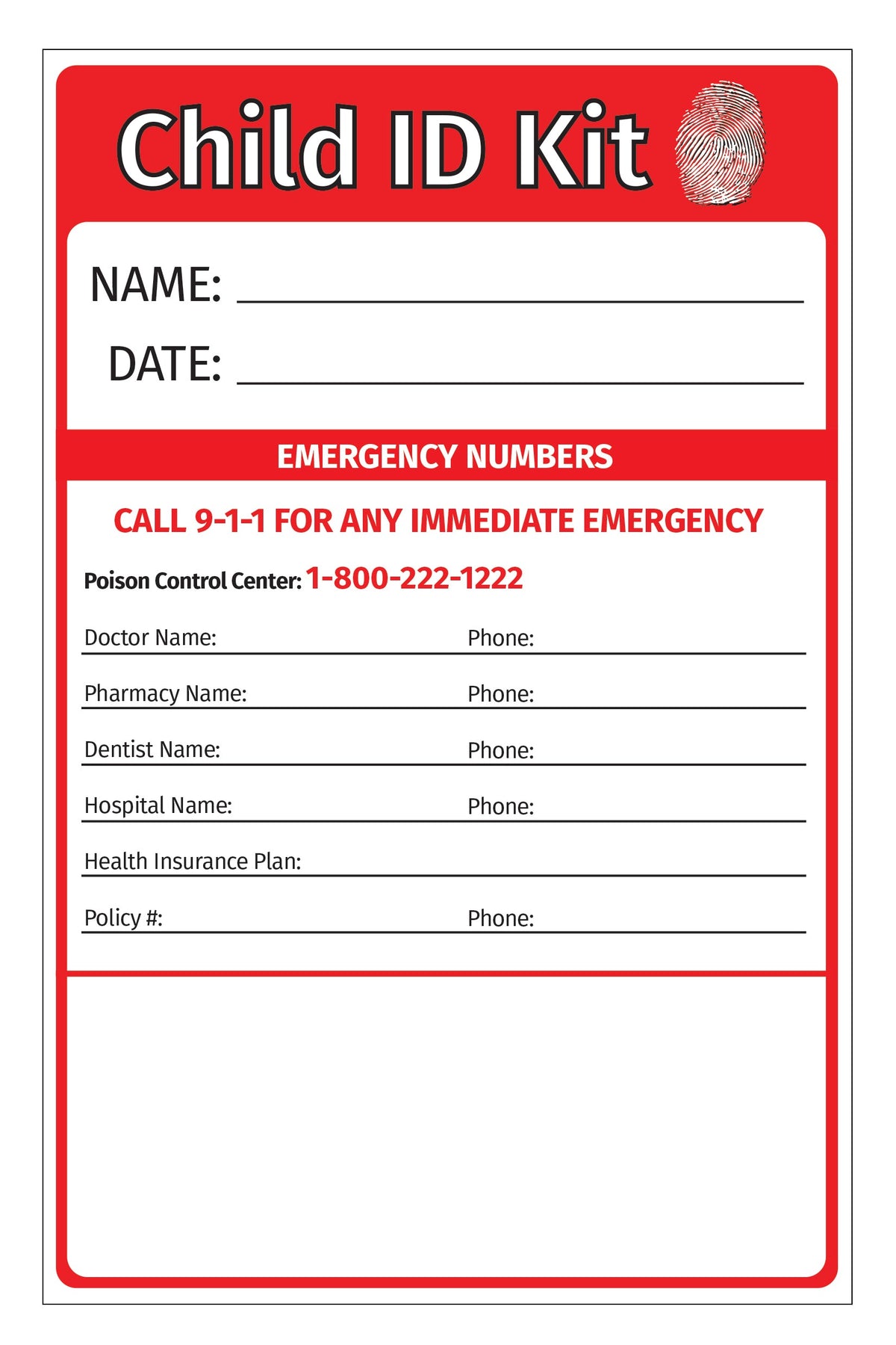 Child ID & Fingerprint Kits — ZoCo Products