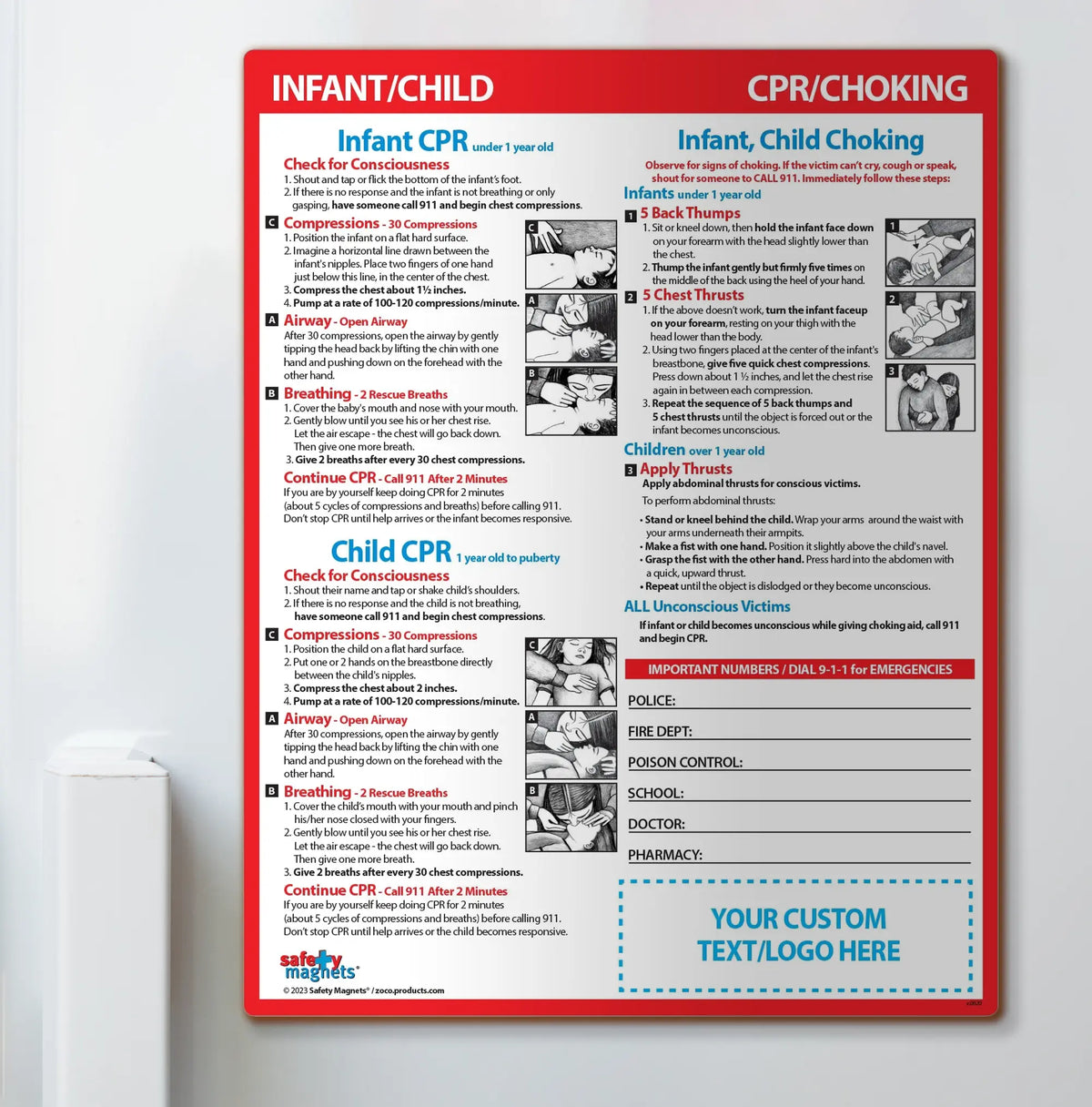 Safety Magnets - CPR & Choking Magnet - Add Your Imprint — ZoCo Products
