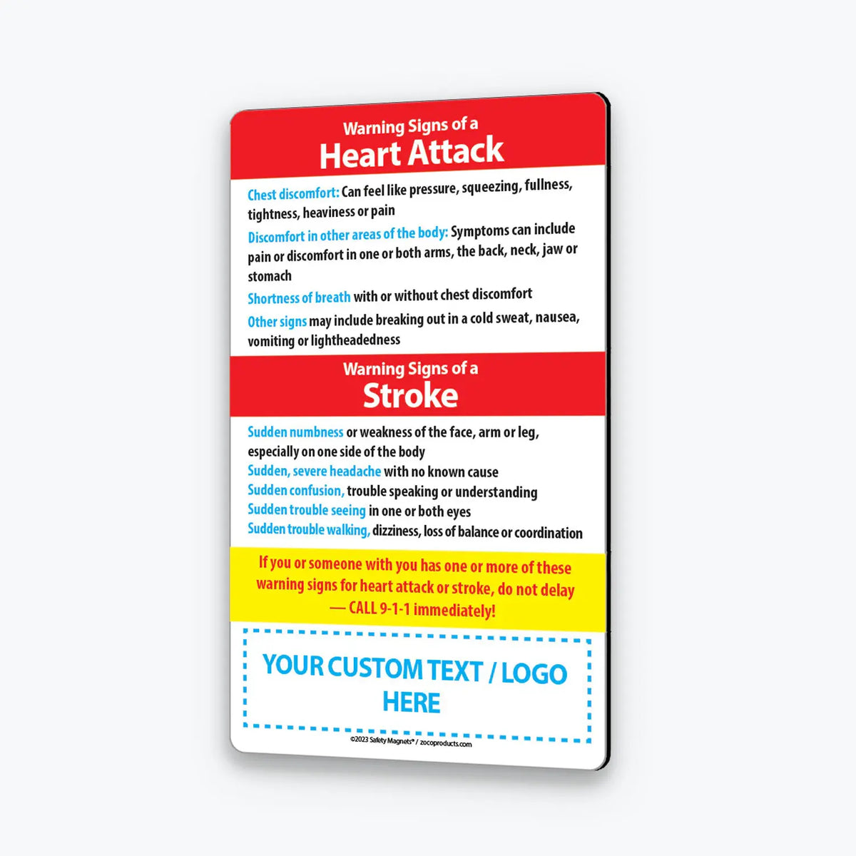 Custom Heart Attack and Stroke Signs Custom Magnets — ZoCo Products
