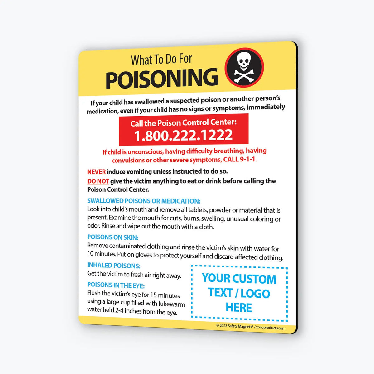 Poisoning First Aid Custom Safety Magnets — ZoCo Products