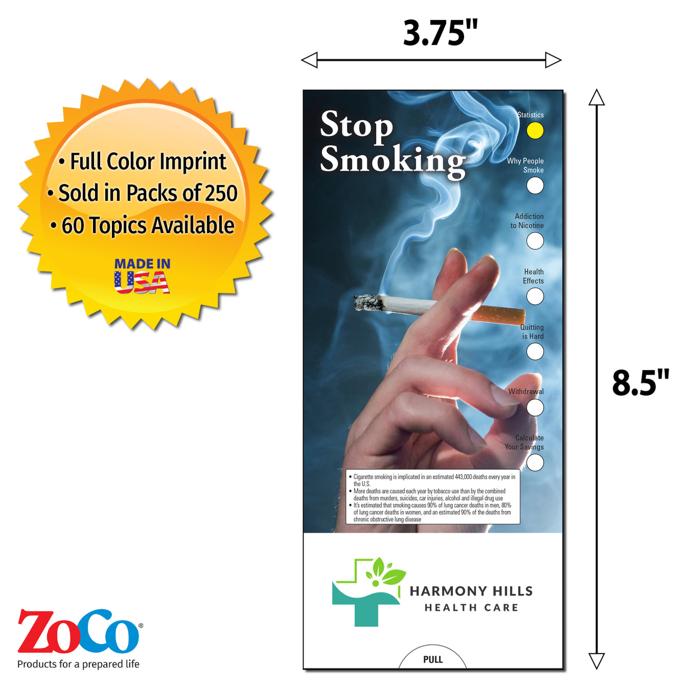 Stop Smoking Slide Charts - Add Your Imprint on 250+ — ZoCo Products