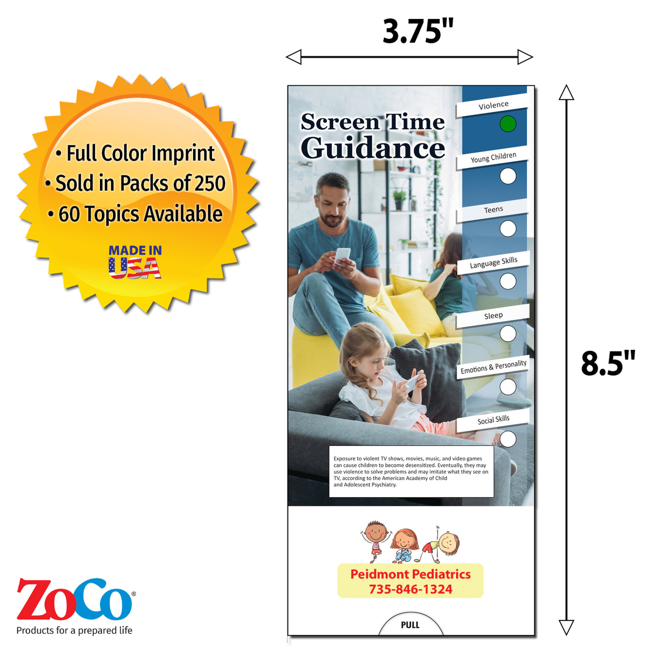 Screen Time Guidance Slide Charts - Add Your Imprint on 250+ — ZoCo ...