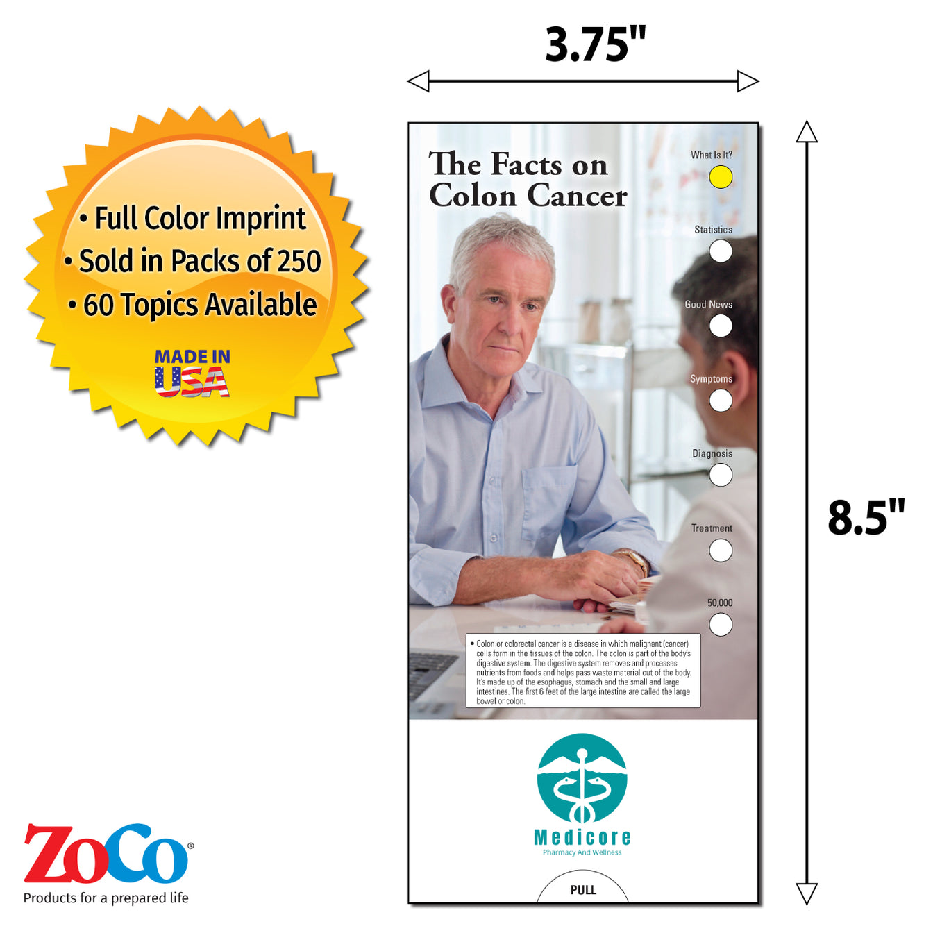 The Facts on Colon Cancer Slide Charts - Add Your Imprint on 250 ...