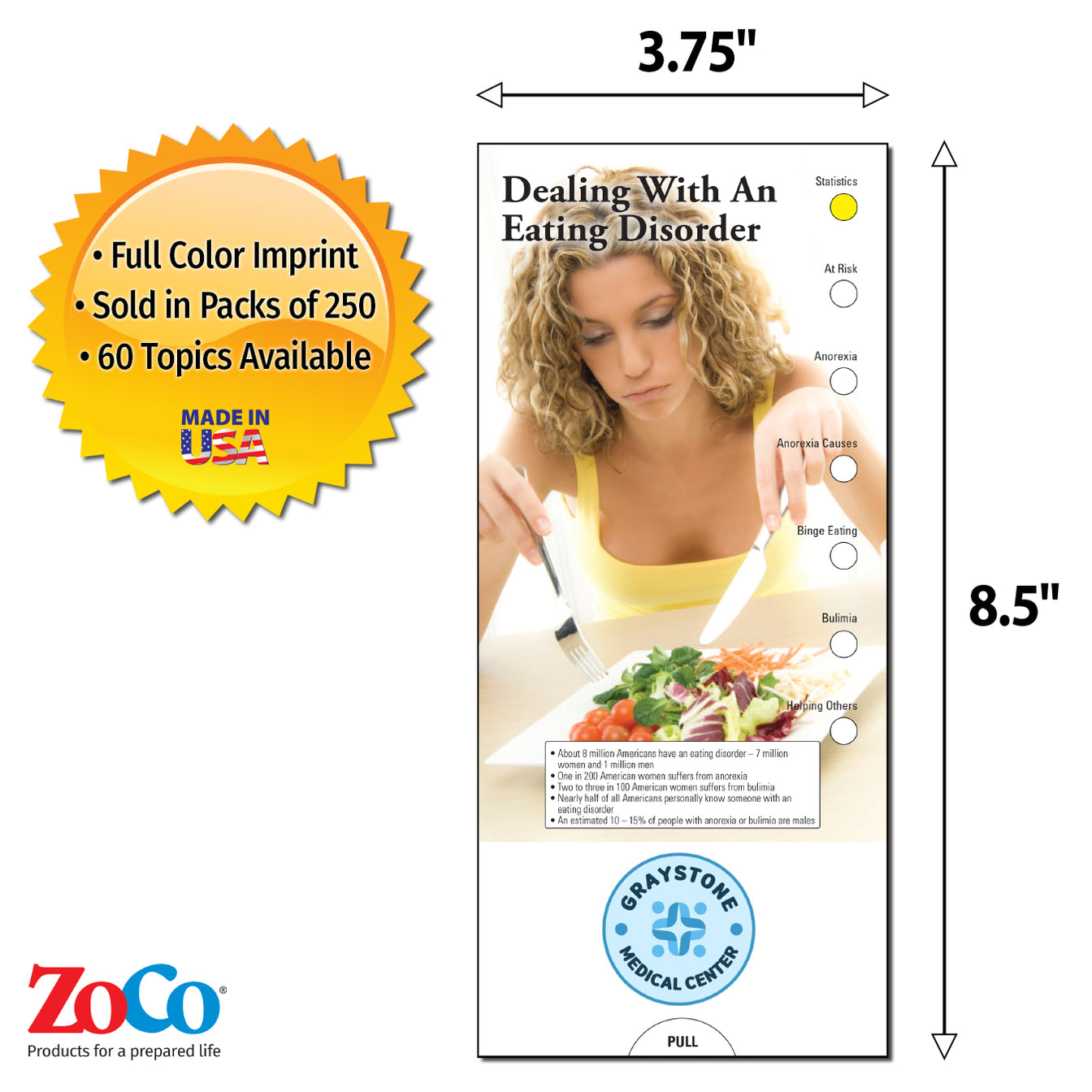 Dealing With An Eating Disorder Slide Charts - Add Your Imprint on 250 ...