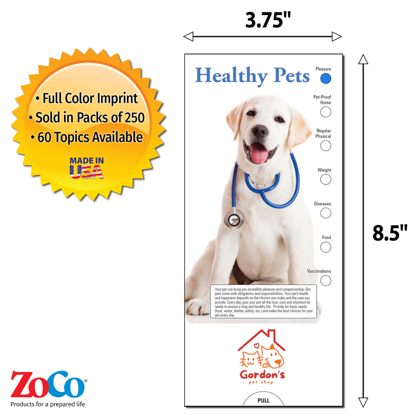 Healthy Pets Slide Charts - Add Your Imprint on 250+ — ZoCo Products
