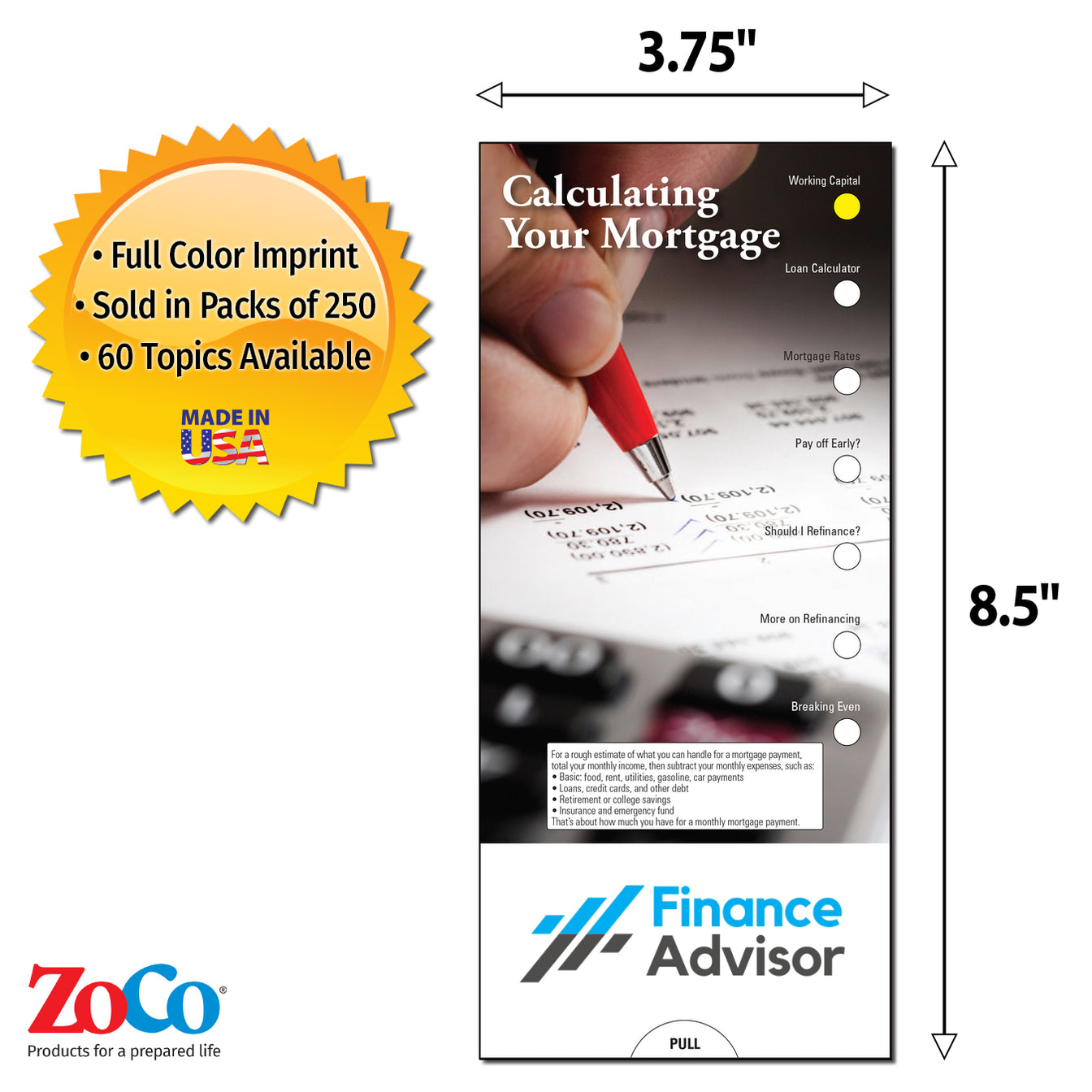 Calculating Your Mortgage Slide Charts - Add Your Imprint on 250 ...