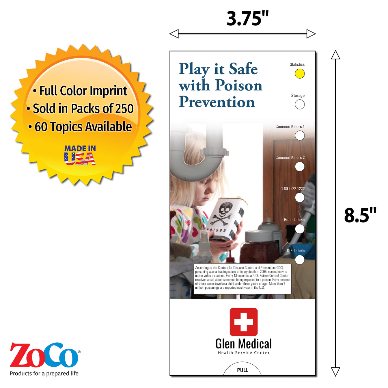 Poison Prevention Slide Charts - Add Your Imprint on 250+ — ZoCo Products