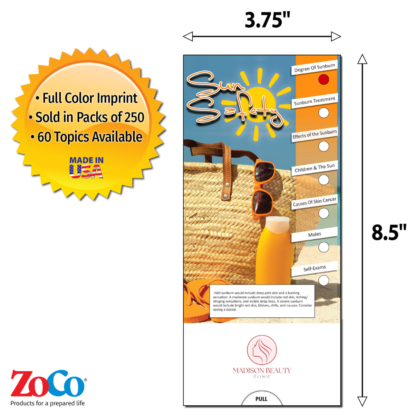 Sun Safety Slide Charts - Add Your Imprint on 250+ — ZoCo Products