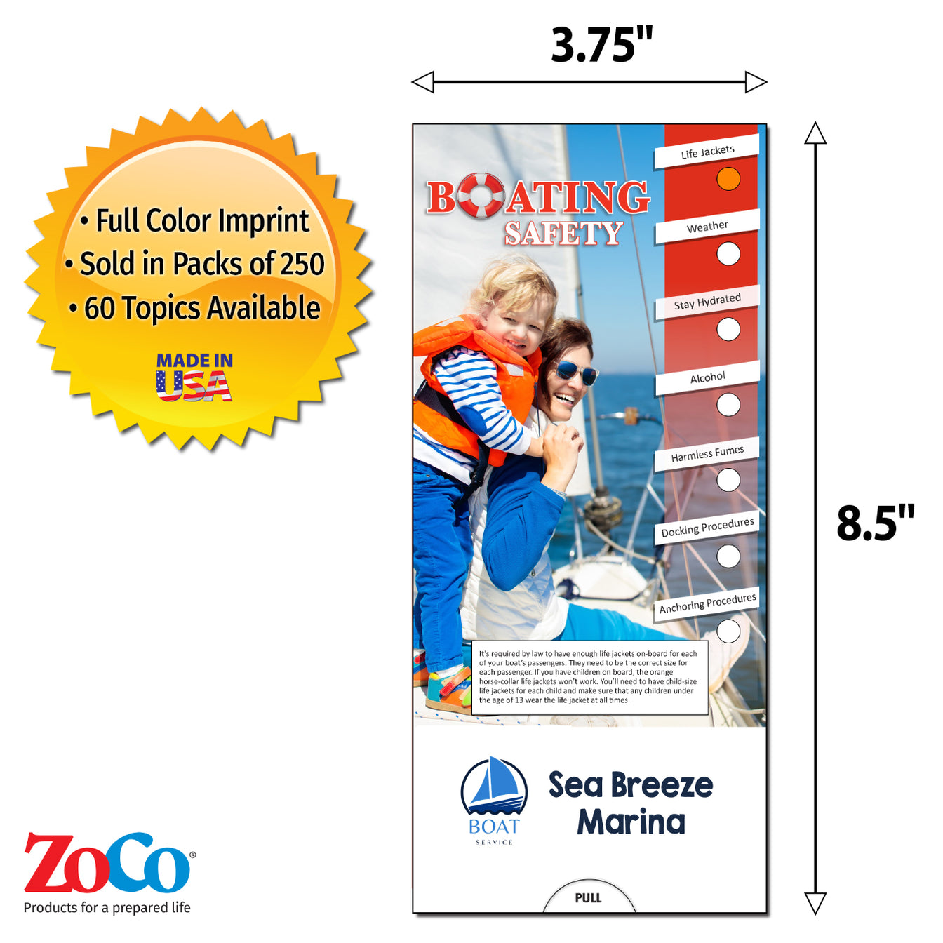 Boating Safety Slide Charts - Add Your Imprint on 250+ — ZoCo Products