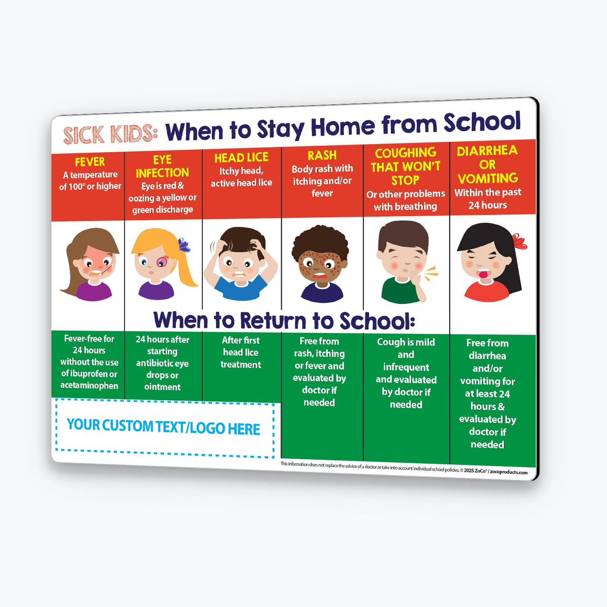 When Sick Kids Should Stay Home from School Magnet - Add Your Imprint ...
