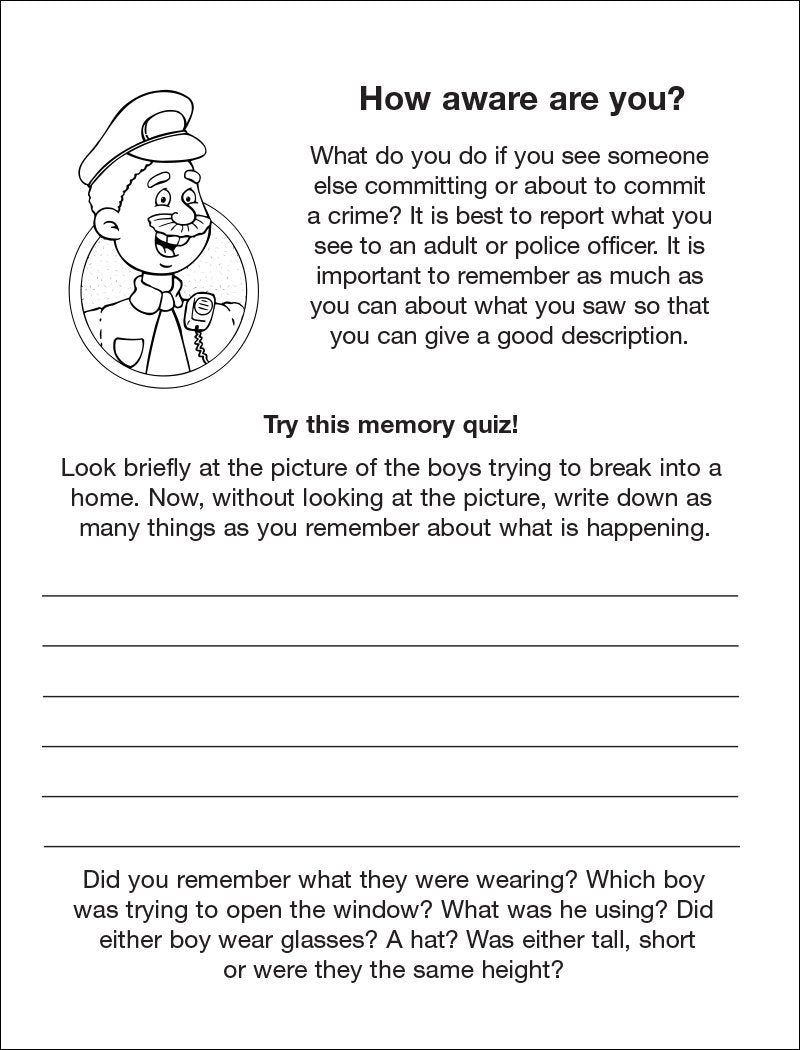 Crime Prevention Kid's Educational Coloring & Activity Books — ZoCo ...