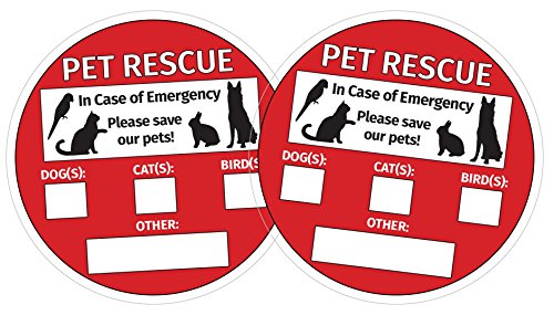 Pet Rescue Inside Window Stickers (2 PACK) - Vinyl Static Cling Decals ...