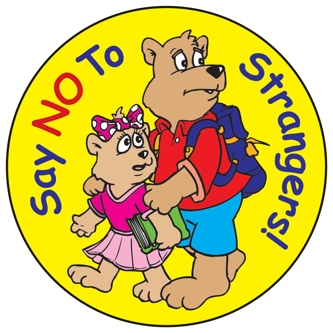Stranger Safety Stickers for Kids - 'Say No' Awareness -2-inch Round ...