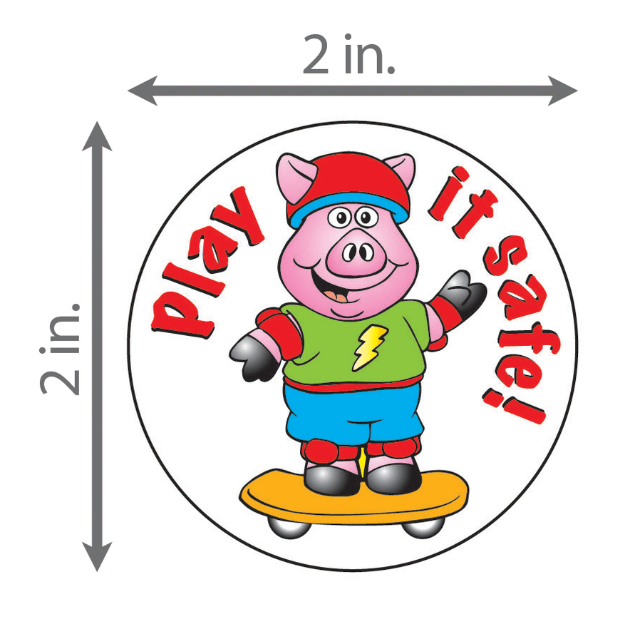 Children's Safety Stickers - 'Play It Safe' Educational Rolls - 2-inch ...